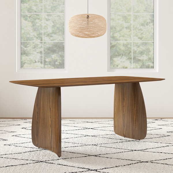 Ebern Designs Modern 71" Rectangular Dining Table With Solid Wood Legs, Elegant Dining Table For ...